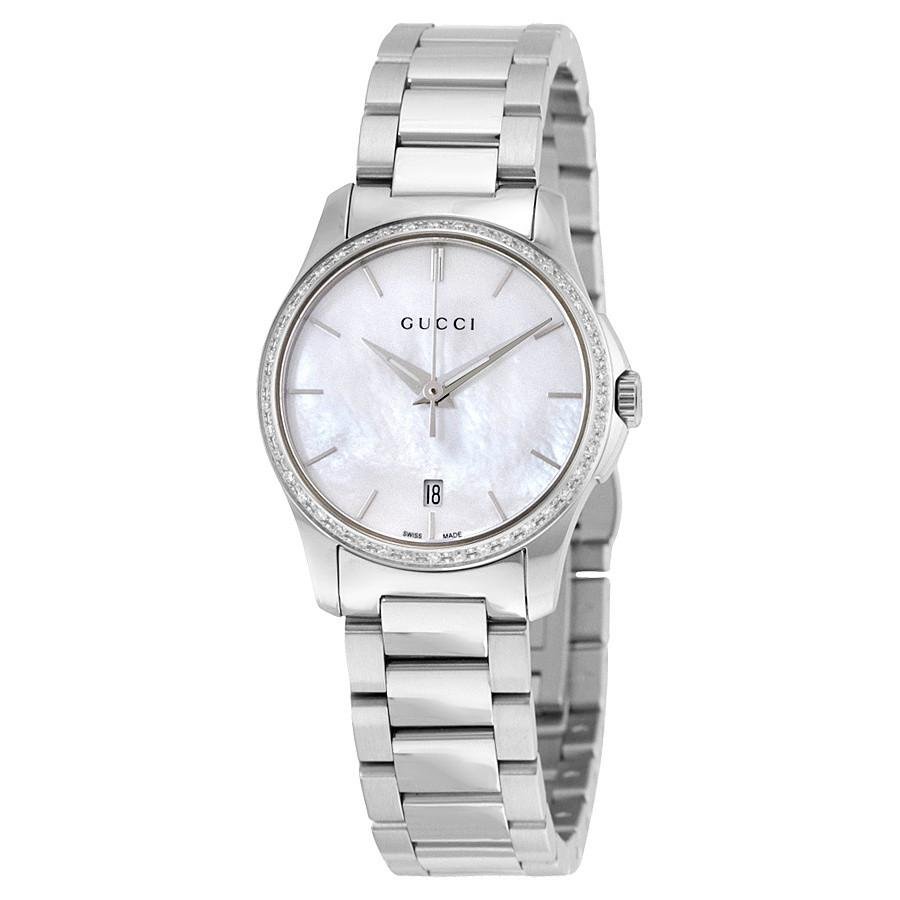 Gucci Ladies G Timeless Diamond 0 29 Carats Set Stainless Steel